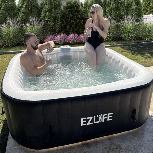 EZLIFE 6 Person Inflatable Hot Tub w/LED LIGHTING & Reviews | Wayfair